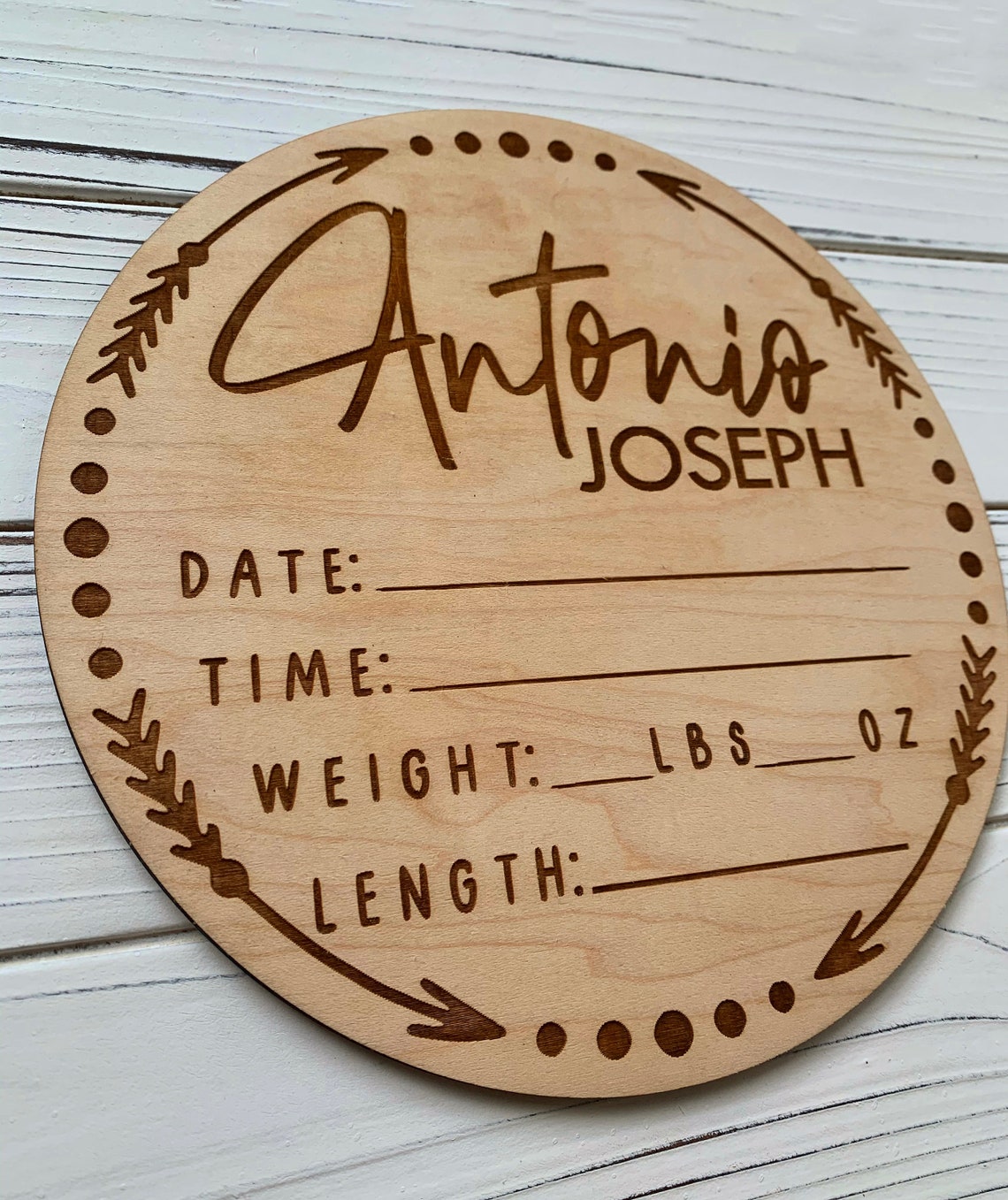 Baby Boy Name Announcement Sign | Baby Shower Gift | Modern Birth ...