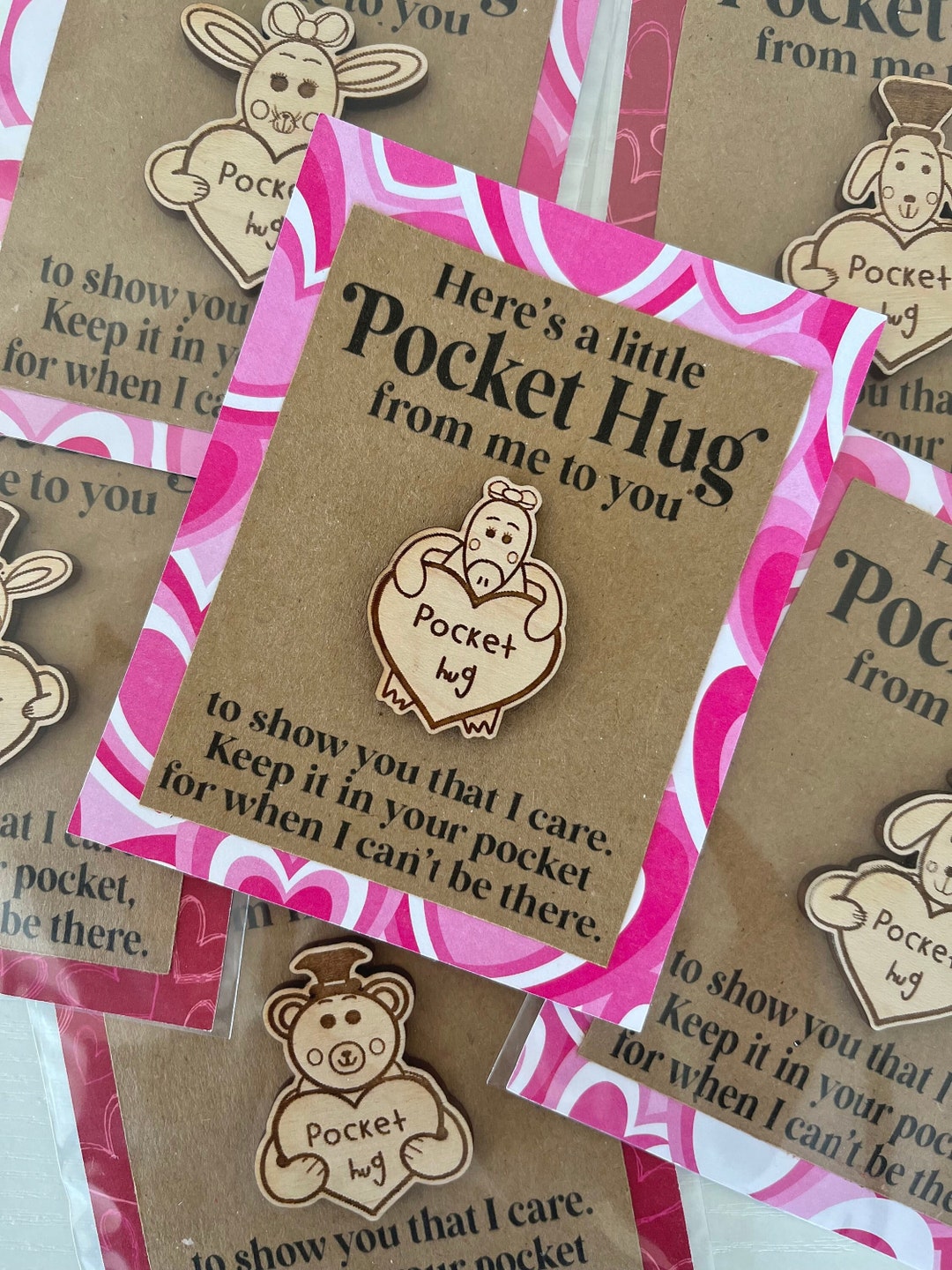 Pocket Hug | Tiny Love Reminder | Just Because Gift | Animal Pocket Hug | Pocket Hugs - Etsy