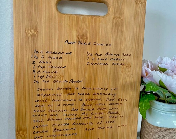 Handwritten Recipe Cutting Board - Etsy