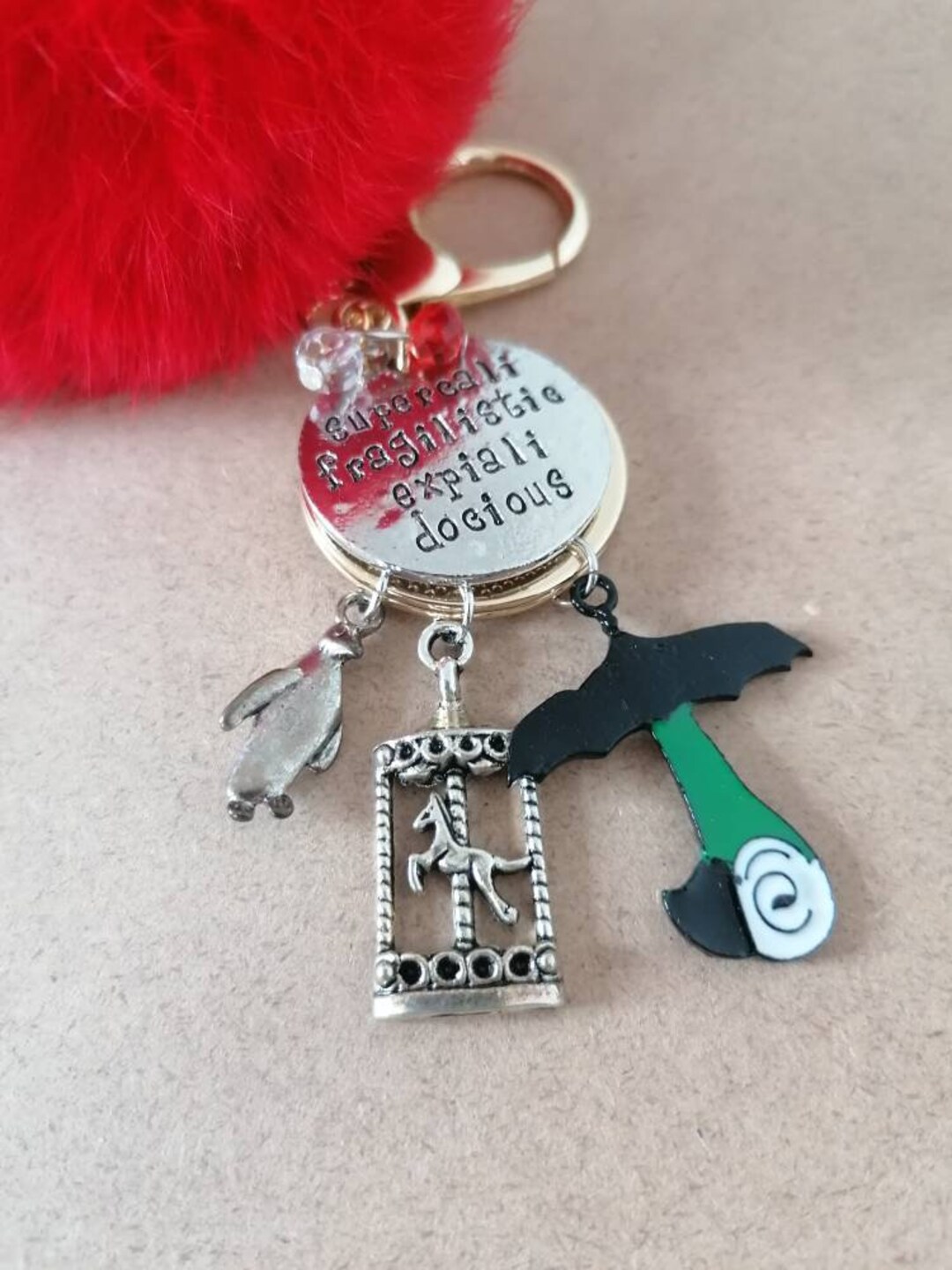 Pompon Mary Poppins Mary Poppins Keychain Disney - Etsy