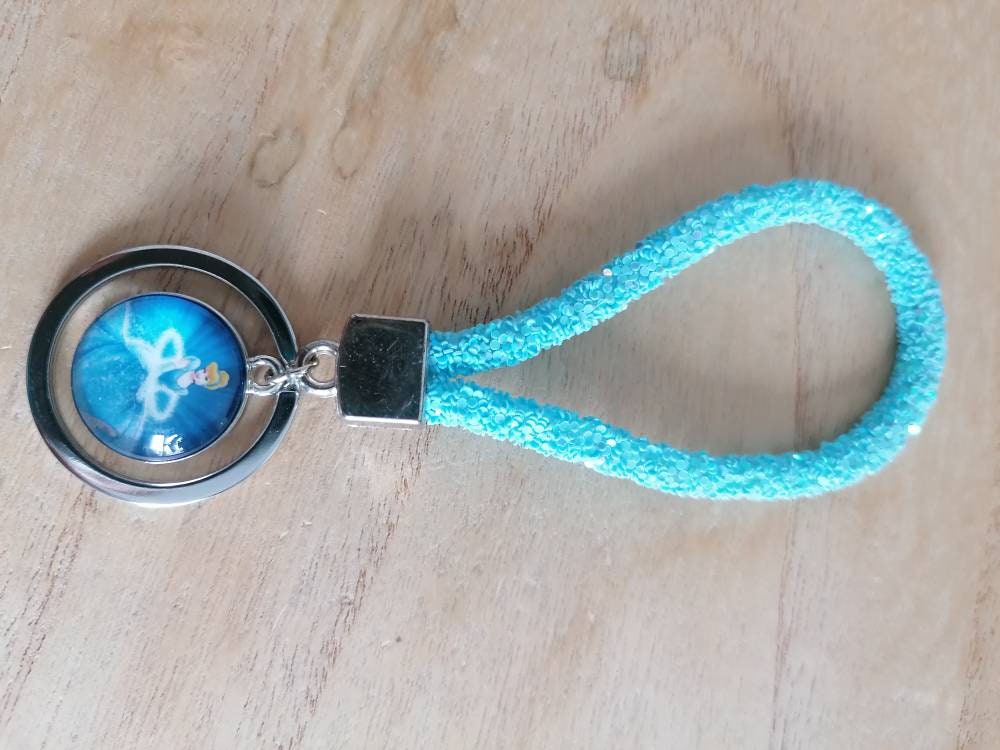 Disney Cinderella Keyring Cinderella Sky Blue Sequined Wrist Strap ...