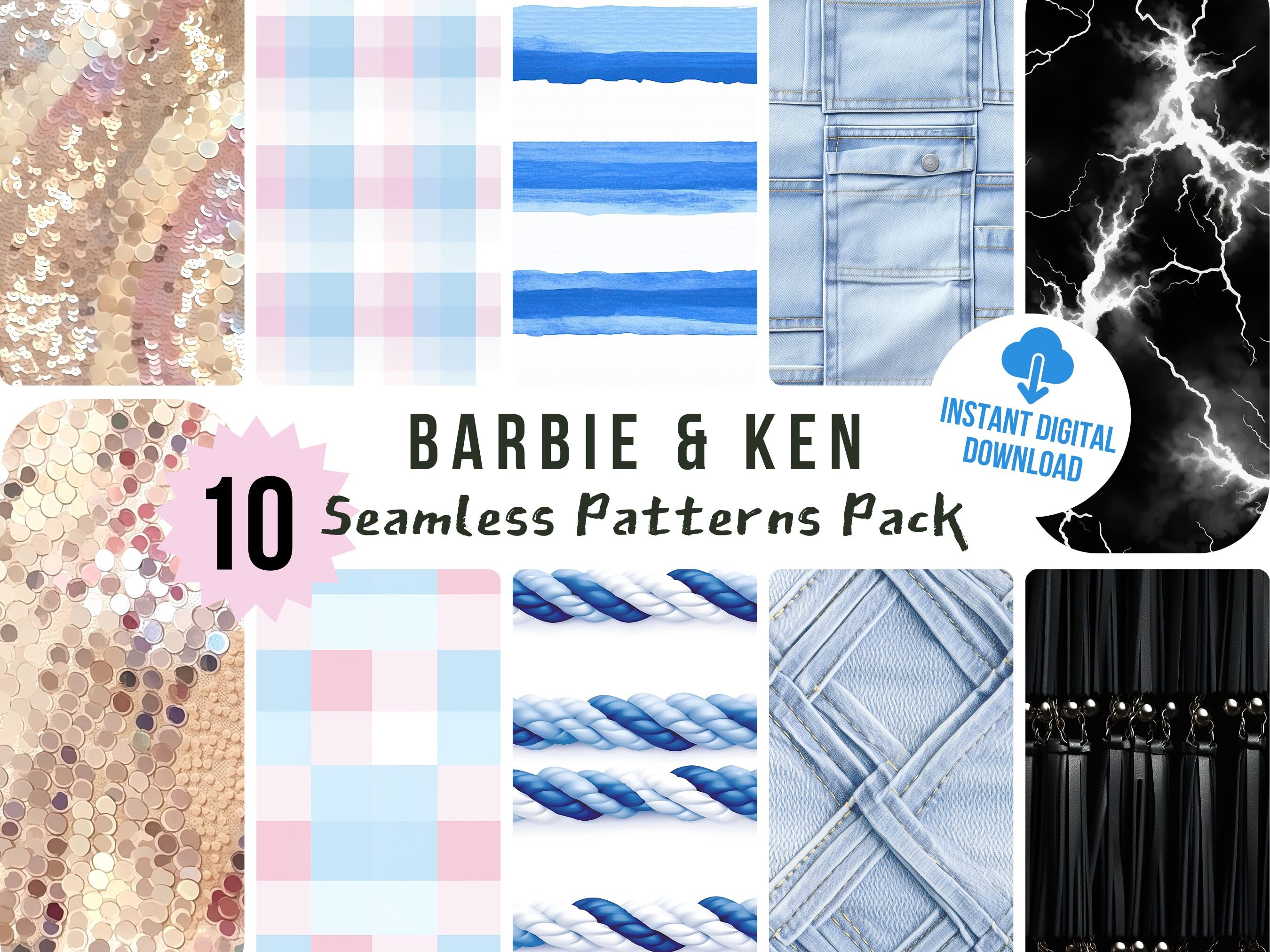 Barbie Inspired Digital Paper Ken Inspired Patterns Barbie and Ken ...