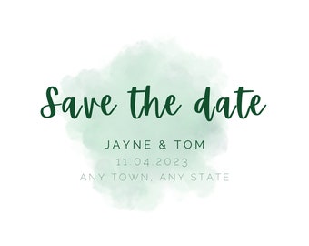 Simple Green Save the Date Postcard - Etsy