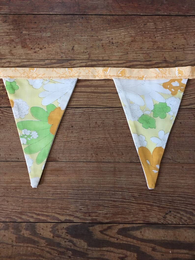 Vintage Floral Fabric Bunting, Upcycled Vintage Bunting, Home Decor ...