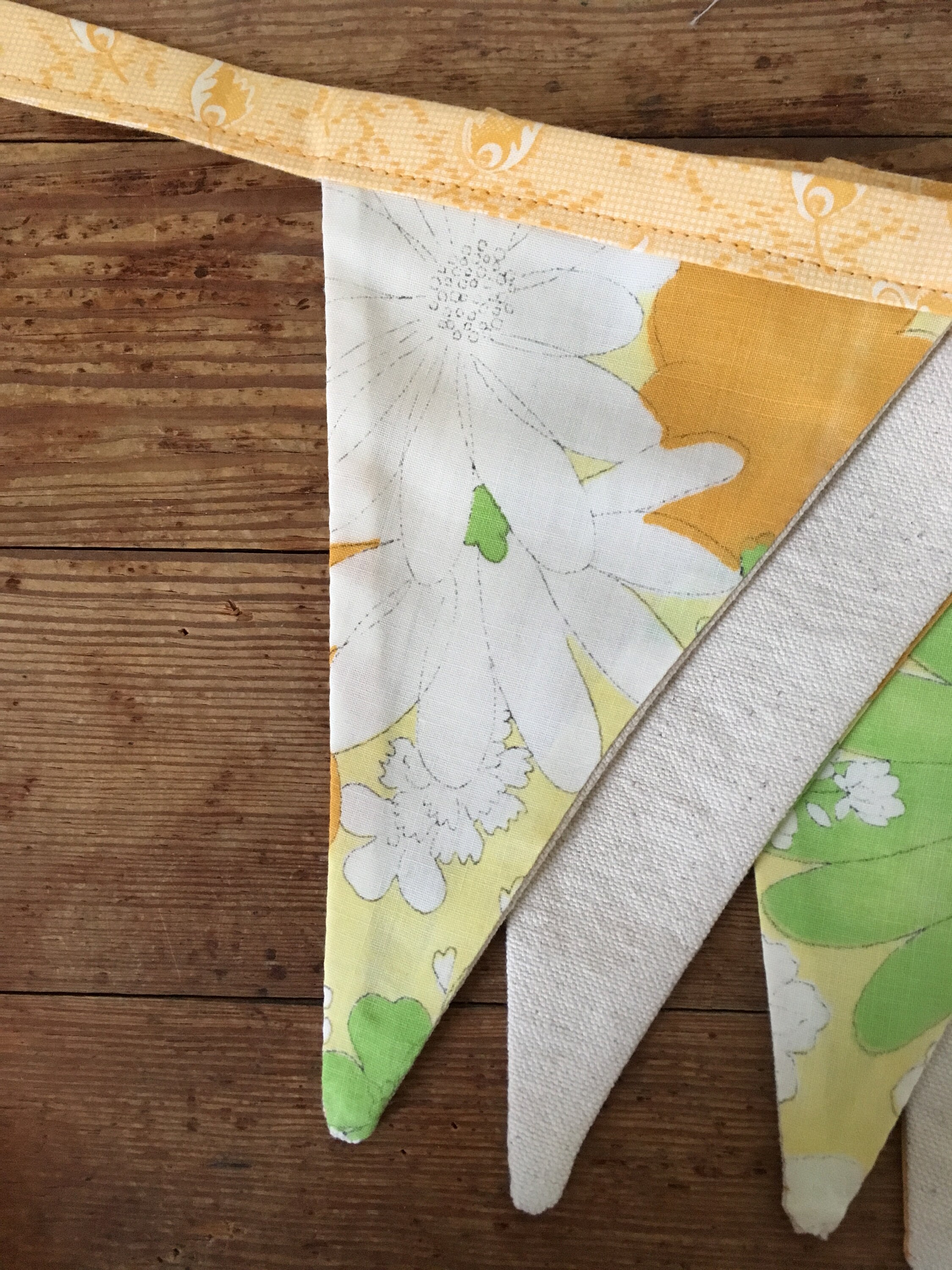 Vintage Floral Fabric Bunting, Upcycled Vintage Bunting, Home Decor ...