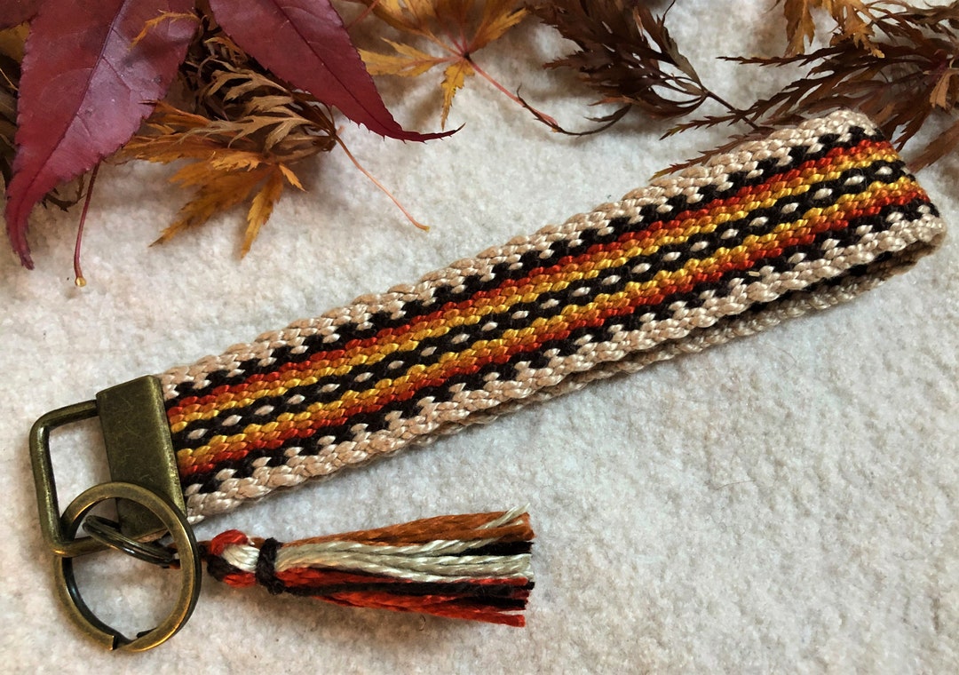 Handwoven Key Chains/key Fob, Modern Wristlet Key Chain, Luggage Tag/id ...