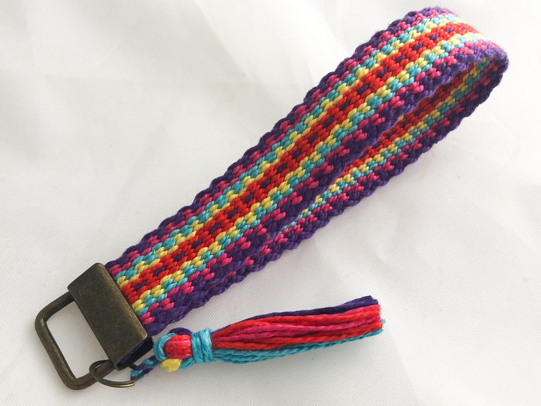 Handwoven Key Chains/key Fob, Modern Wristlet Key Chain, Luggage Tag/id ...