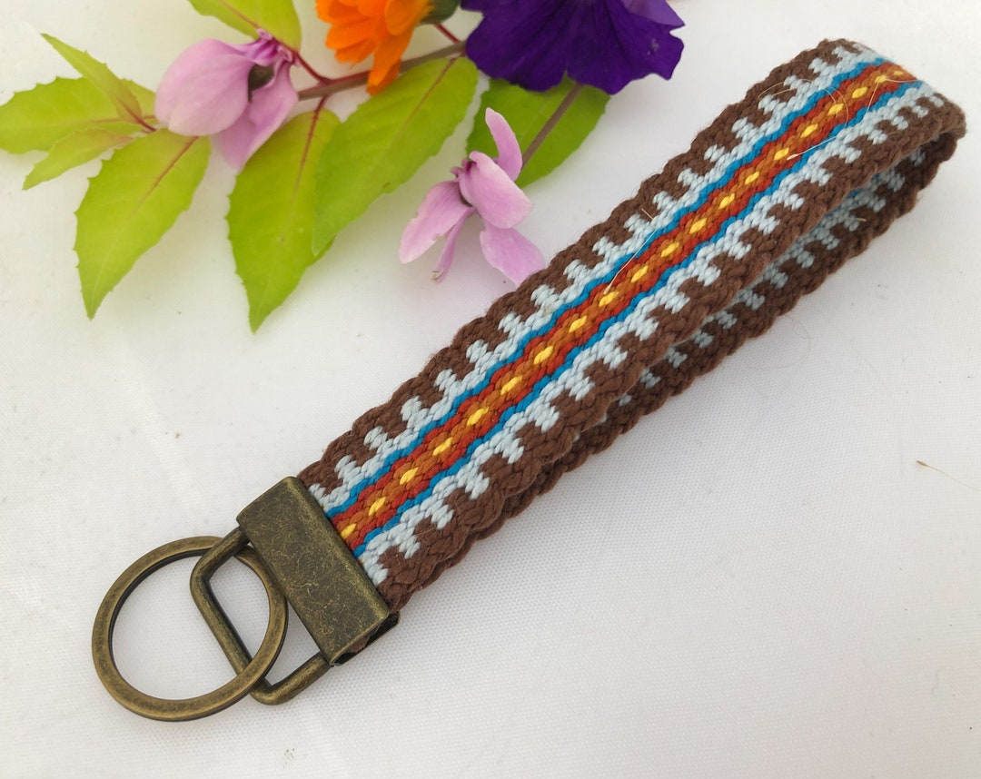 Handwoven Key Chains/key Fob, Modern Wristlet Key Chain, Luggage Tag/id ...