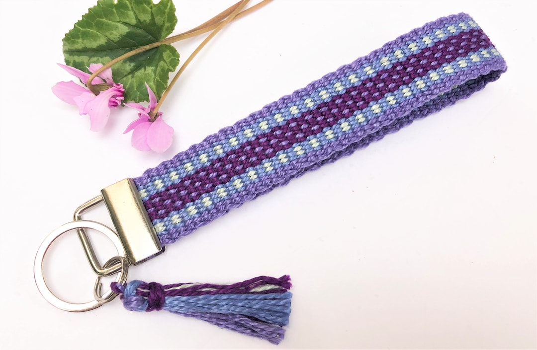 Handwoven Key Chains/key Fob, Modern Wristlet Key Chain, Luggage Tag/id ...