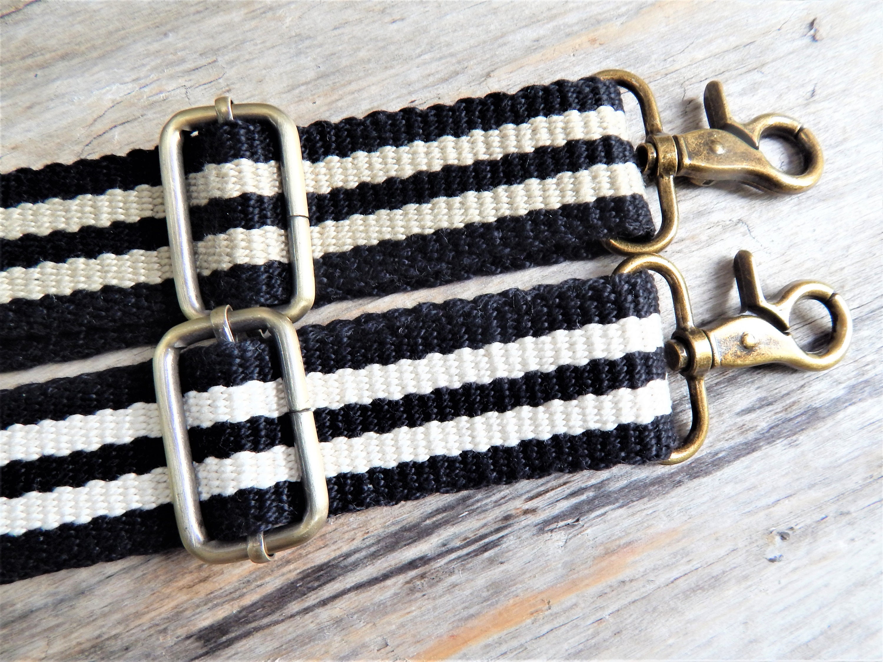 Handwoven Handbag Strap Classic Black & White Stripes | Etsy