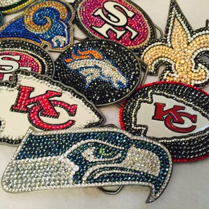 NFL Swarovski Crystal Belt Buckles - Etsy