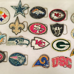 NFL Swarovski Crystal Belt Buckles - Etsy