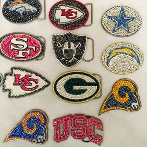NFL Swarovski Crystal Belt Buckles - Etsy