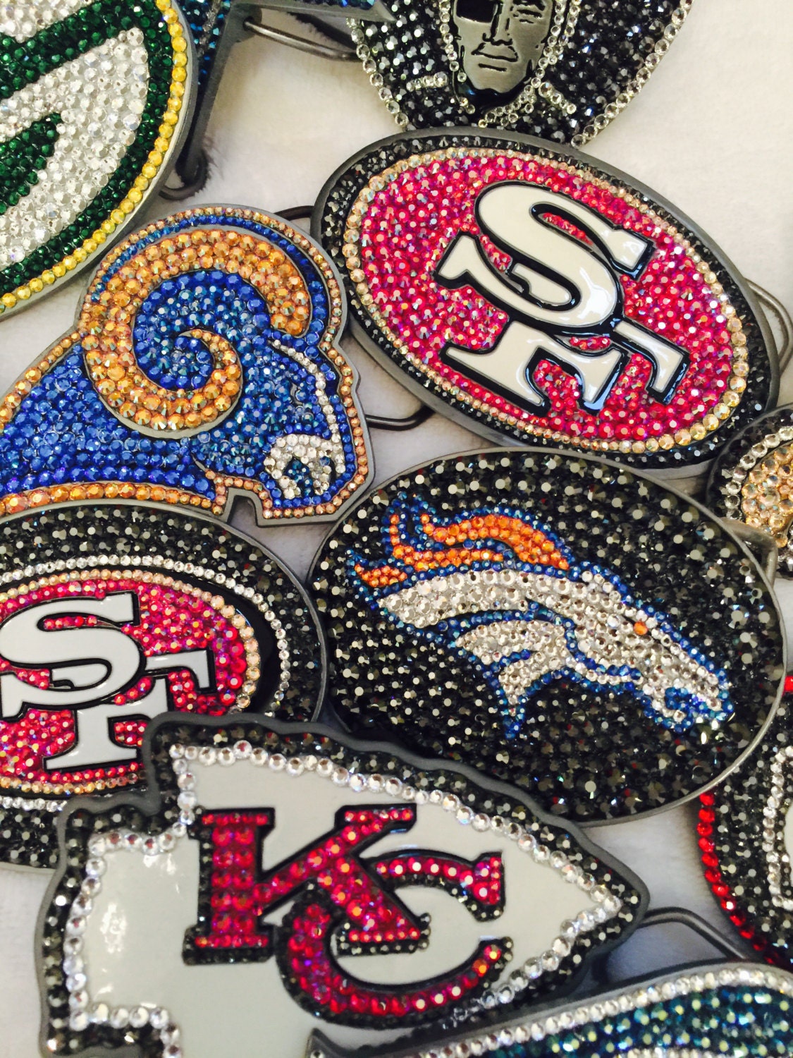 NFL Swarovski Crystal Belt Buckles - Etsy
