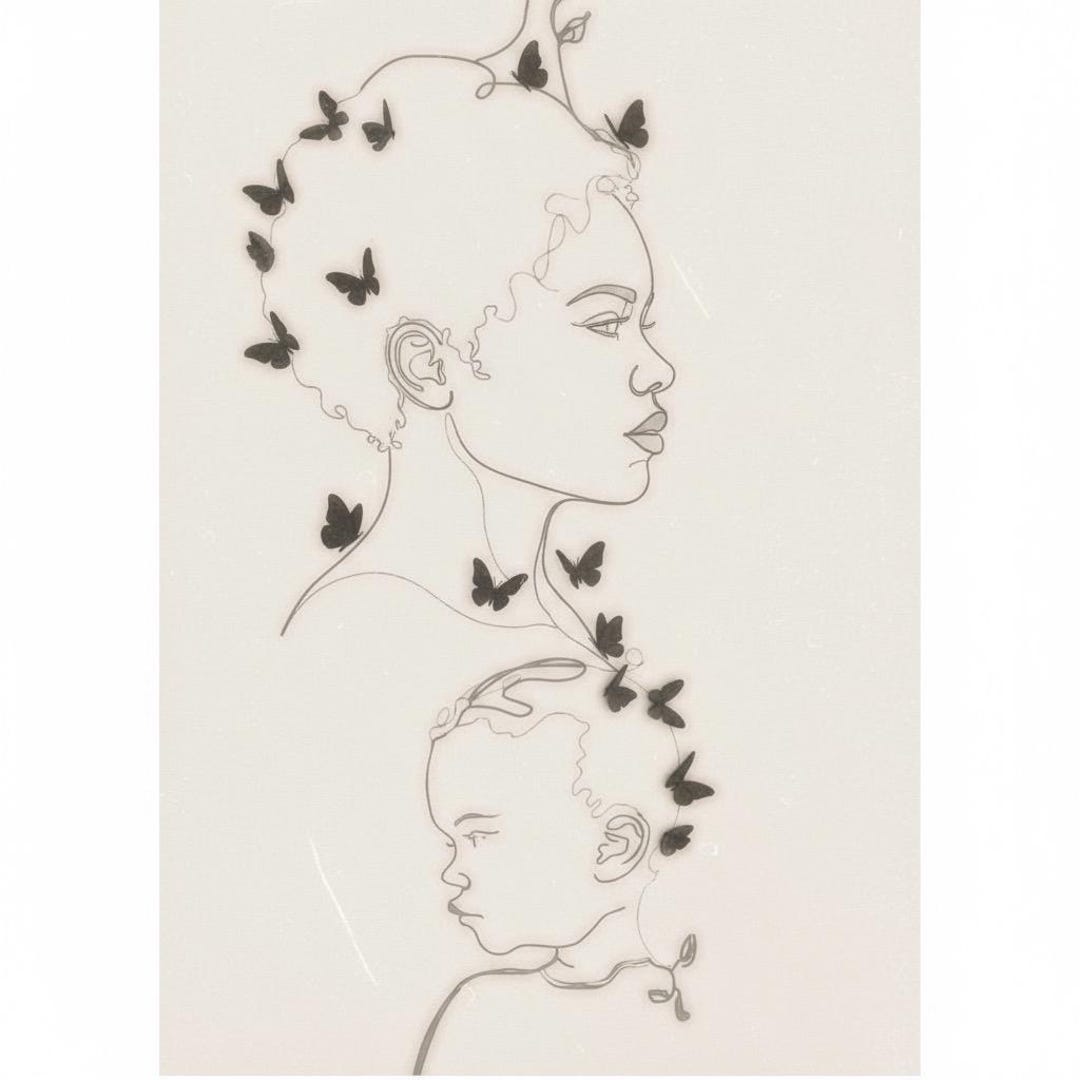 Personalized Line Art Profile Silhouette Art. Commission Based. - Etsy UK