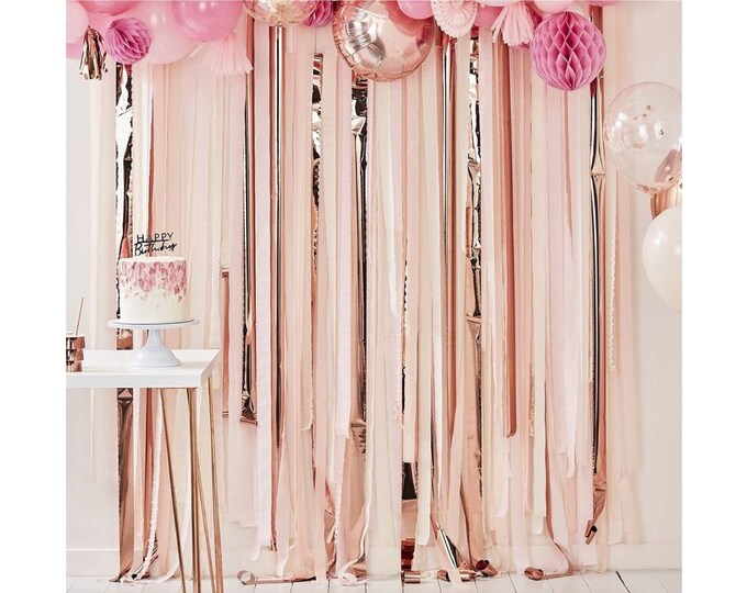 Bachelorette Party Backdrop | Rose Gold and Pink Bridal Shower Backdrop ...