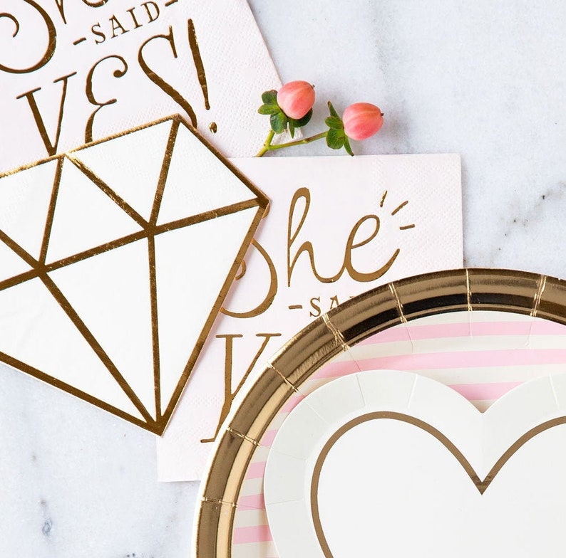 Bridal Shower Napkins Cocktail Napkins Diamond Napkins | Etsy