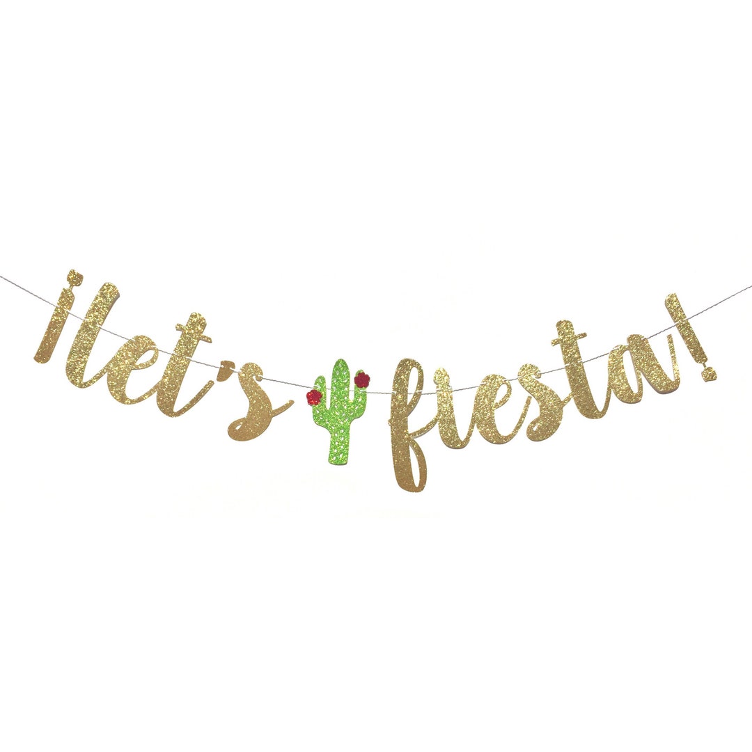 Lets Fiesta Banner Cinco De Mayo Party Decorations Taco - Etsy