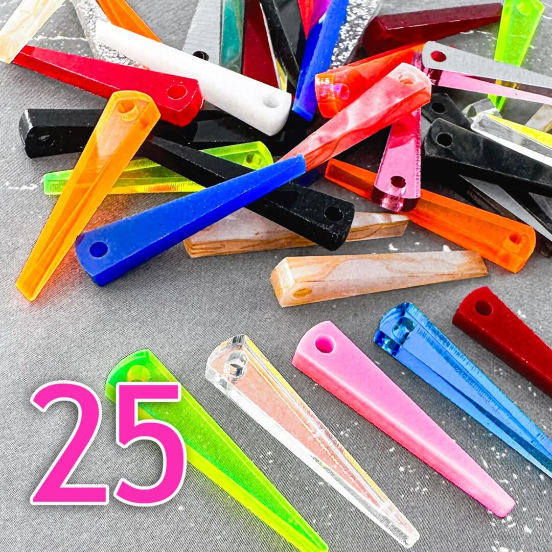 Small Spike Charms - 25 Pcs, Laser Cut Acrylic, Random Colors, Jewelry ...