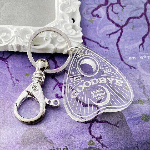 Ouija Planchette Large Clear Engraved Keychain Silver - Etsy