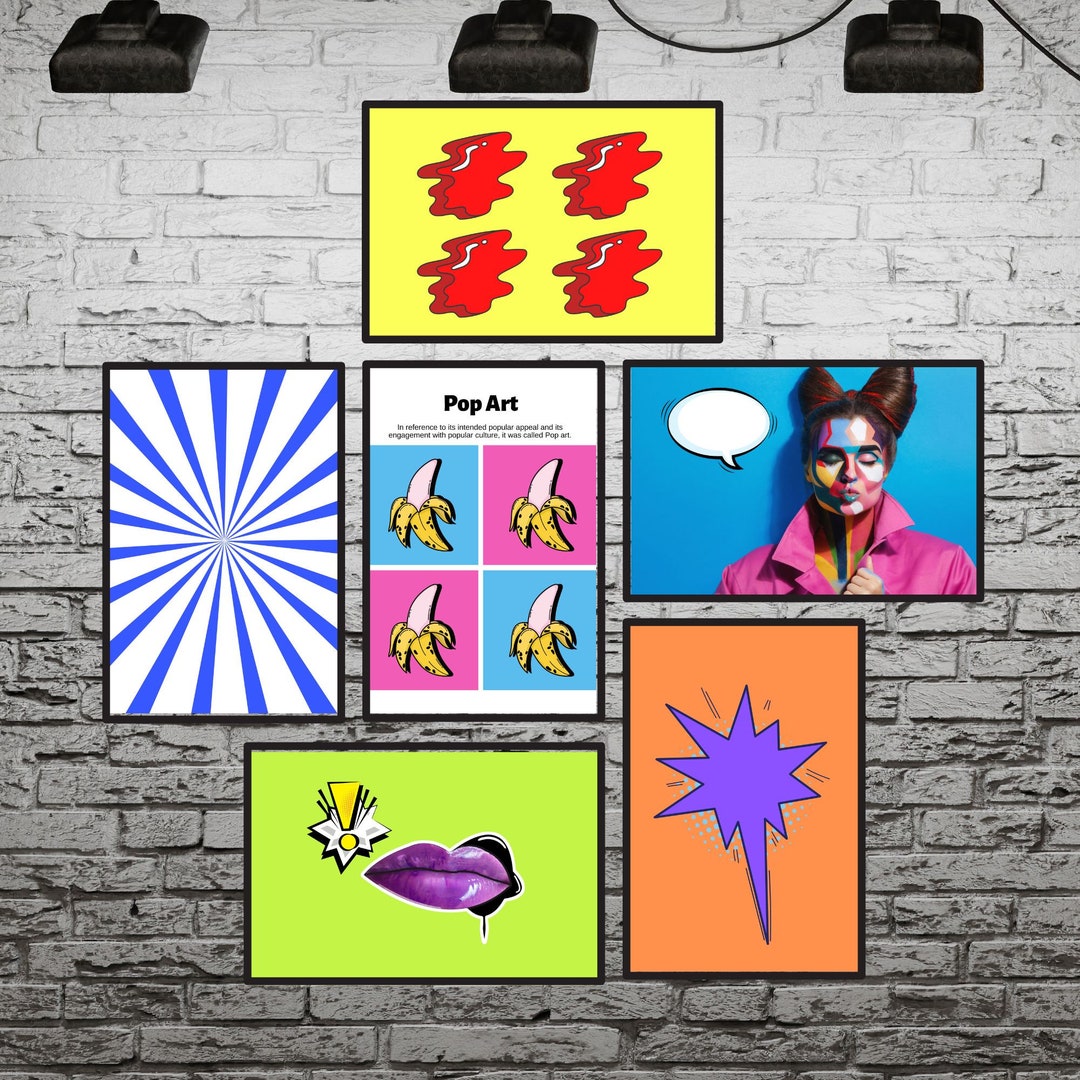 Pop Art Collection, Retro Posters, Gallery Wall Art, Eclectic Print Set ...