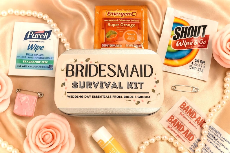Bridesmaid Survival Kit - Day of Wedding Gift, Bridesmaids' Gifts ...