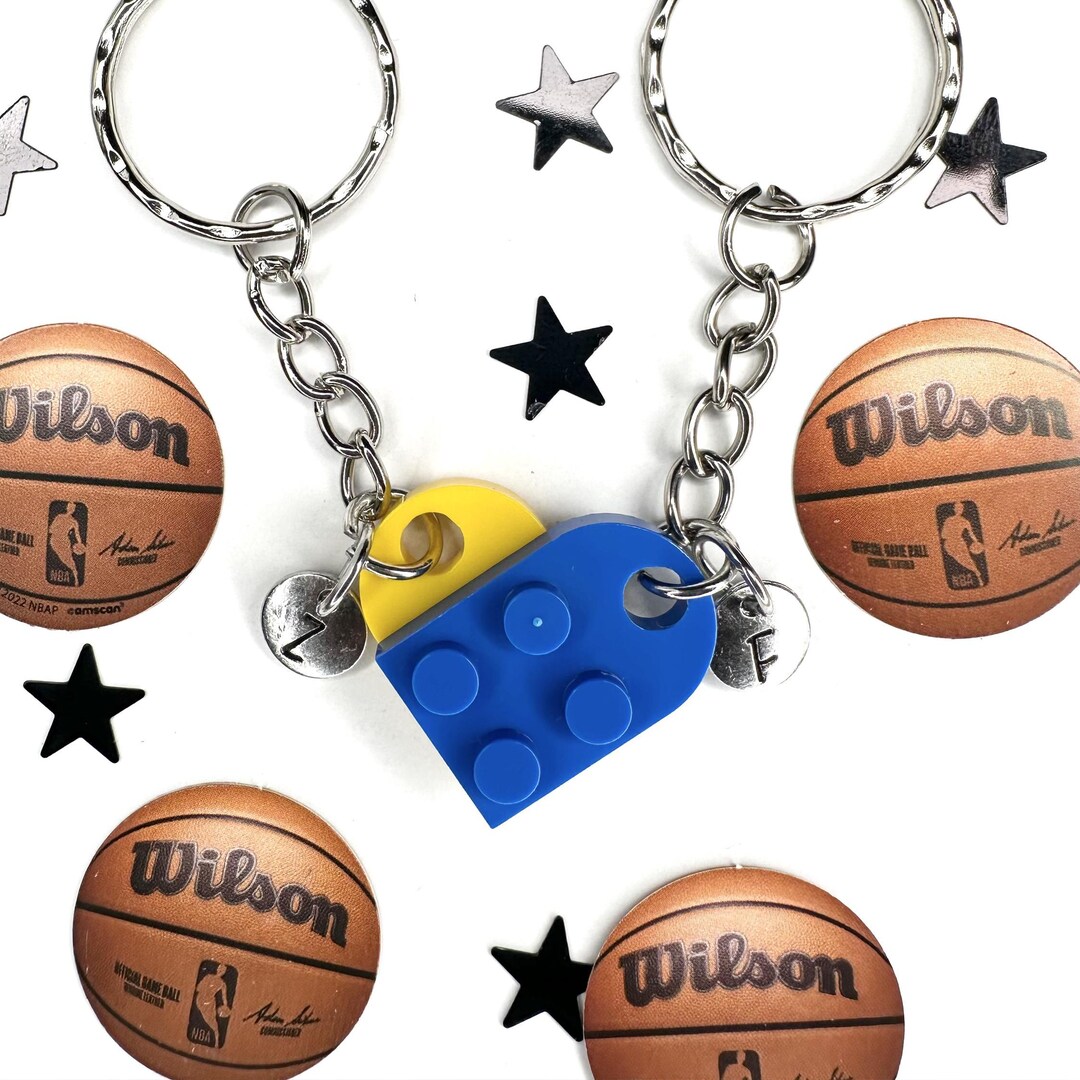 Basketball Keychains, Initial Heart Keychain Set, Personalized Couple ...