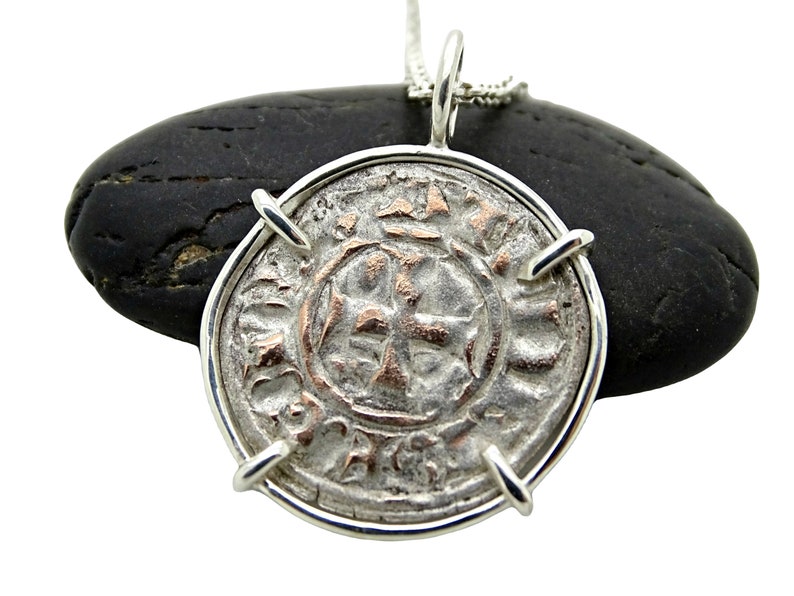 Authentic Crusader Silver Coin Necklace: Knights Templar Coin Pendant ...