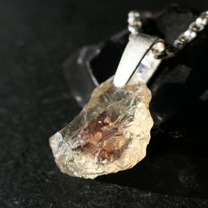 Raw Oregon Sunstone Pendant: Sterling Silver Crystal Necklace - Etsy