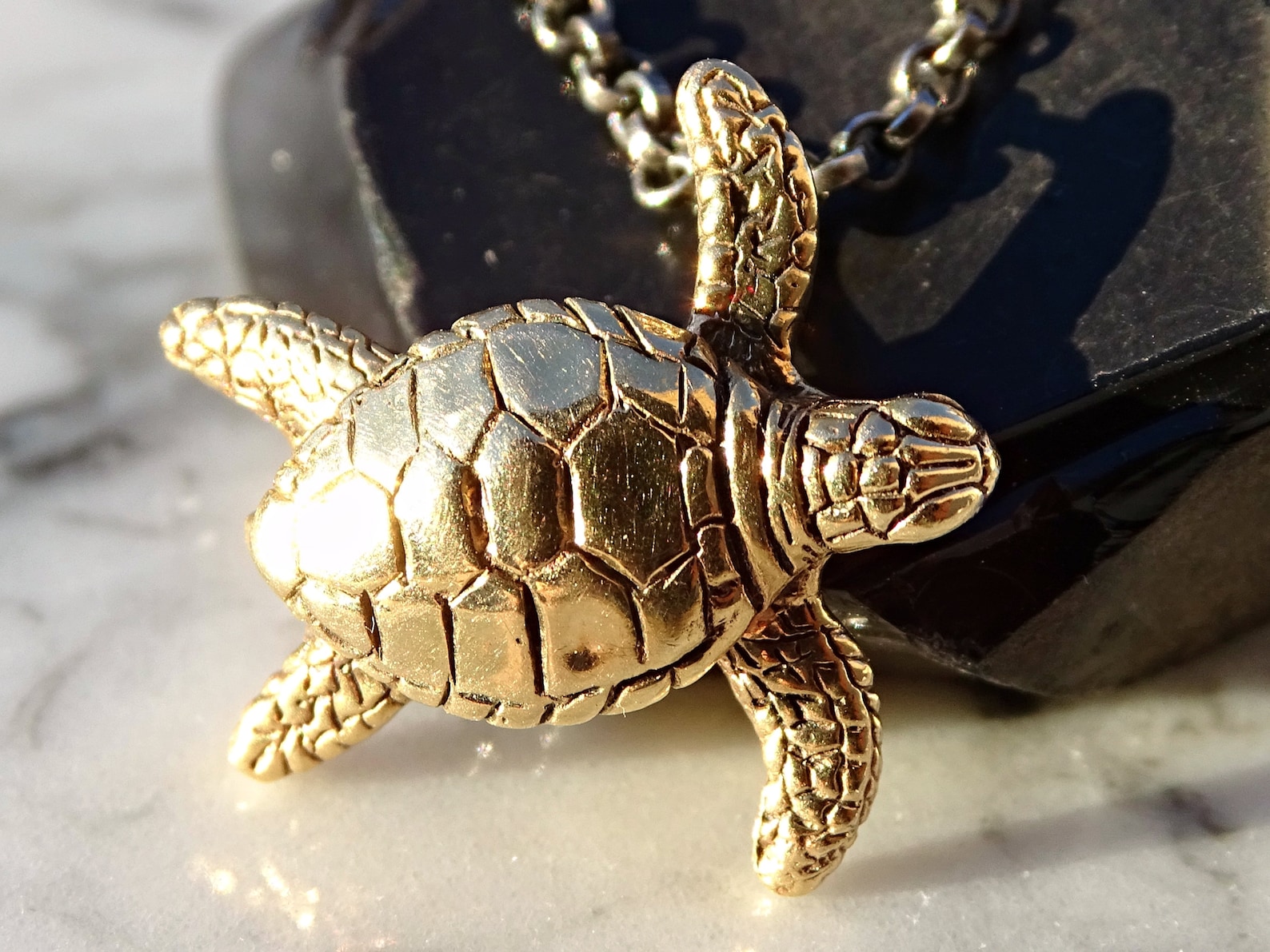 Gold Turtle Pendant, Small Turtle Pendant Gold, Sea Turtle Pendant ...