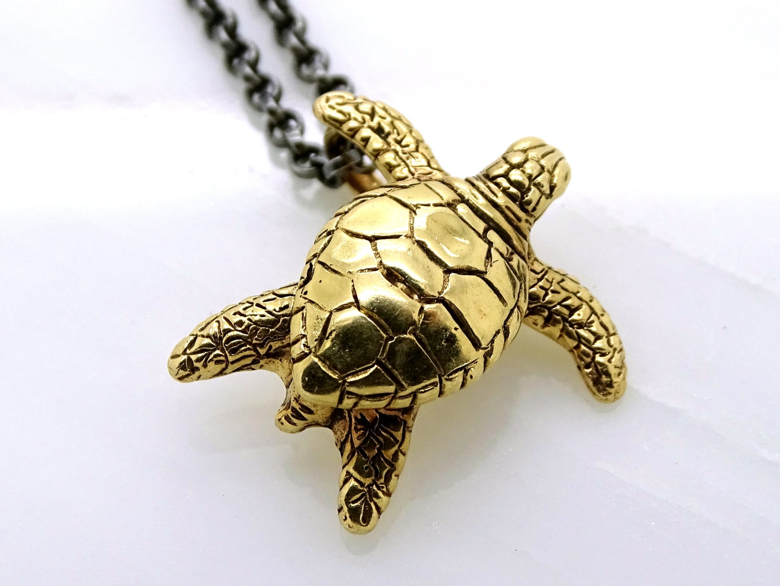Gold Turtle Pendant, Small Turtle Pendant Gold, Sea Turtle Pendant ...