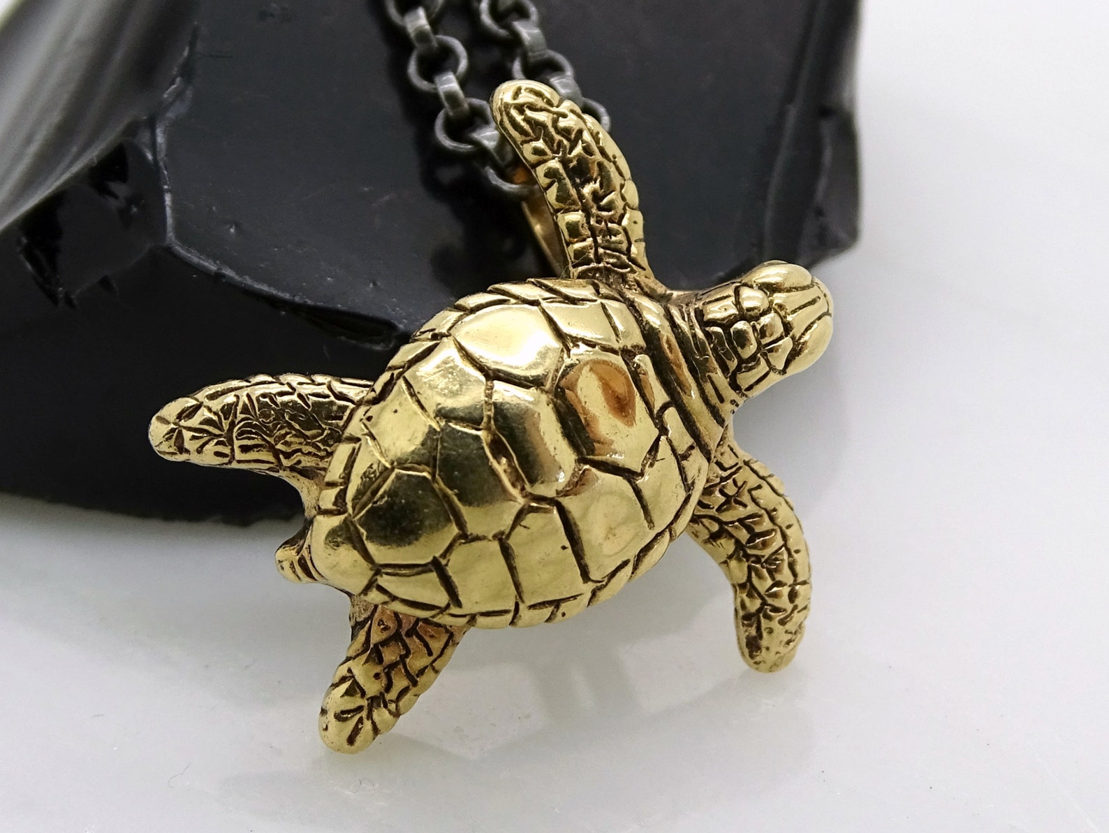 Gold Turtle Pendant, Small Turtle Pendant Gold, Sea Turtle Pendant ...
