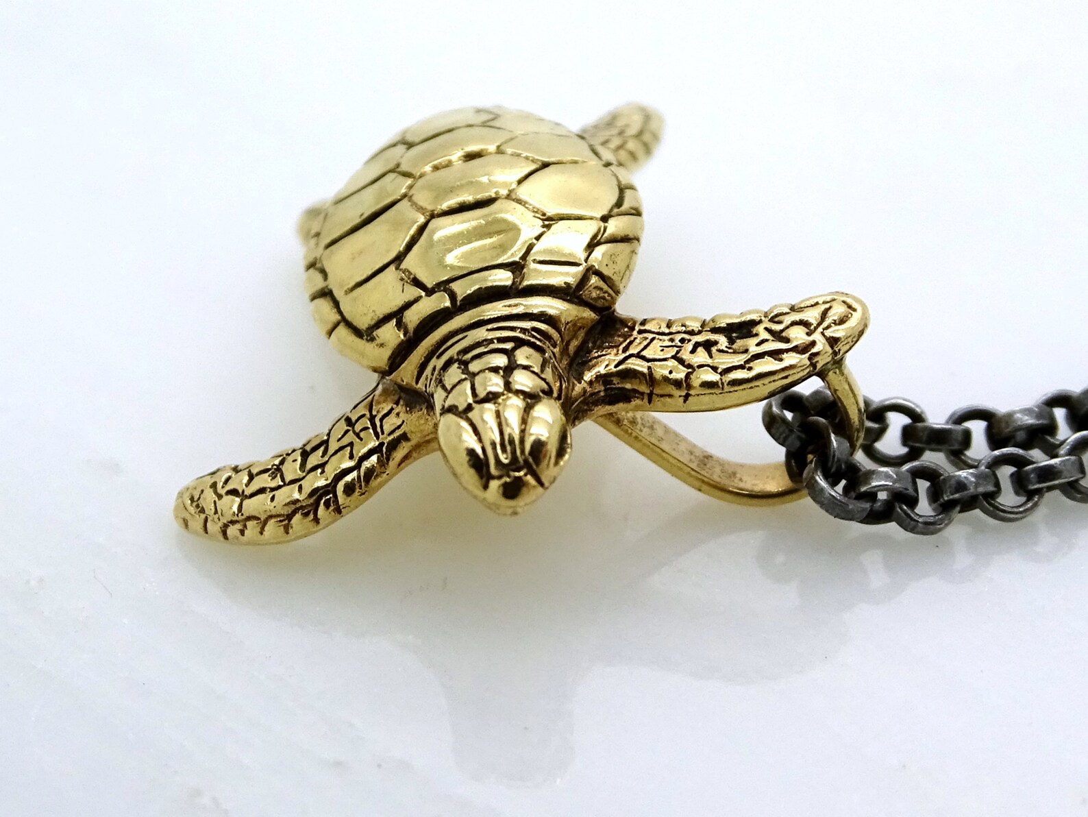 Gold Turtle Pendant, Small Turtle Pendant Gold, Sea Turtle Pendant ...