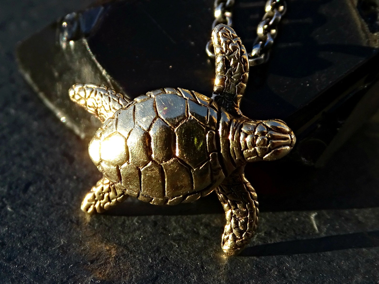 Gold Turtle Pendant, Small Turtle Pendant Gold, Sea Turtle Pendant ...