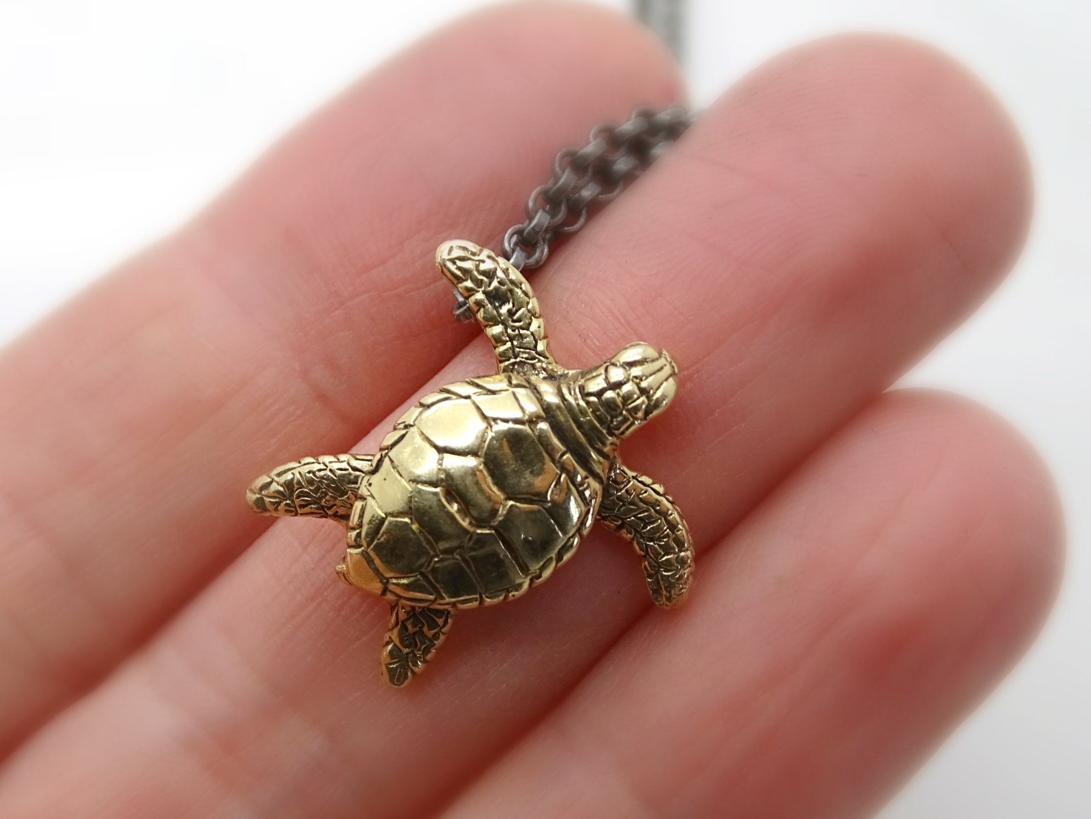 Gold Turtle Pendant, Small Turtle Pendant Gold, Sea Turtle Pendant ...