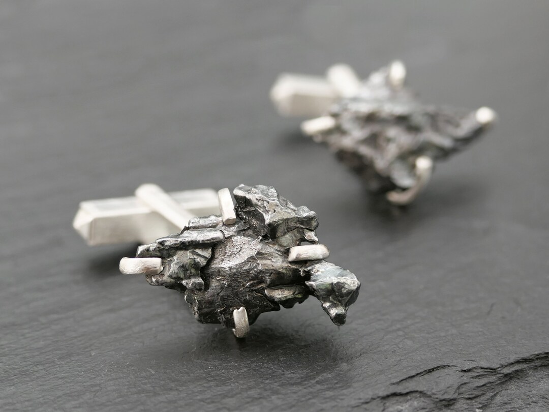 Real Meteorite Cufflinks Sterling Silver, Campo Del Cielo Meteorite ...
