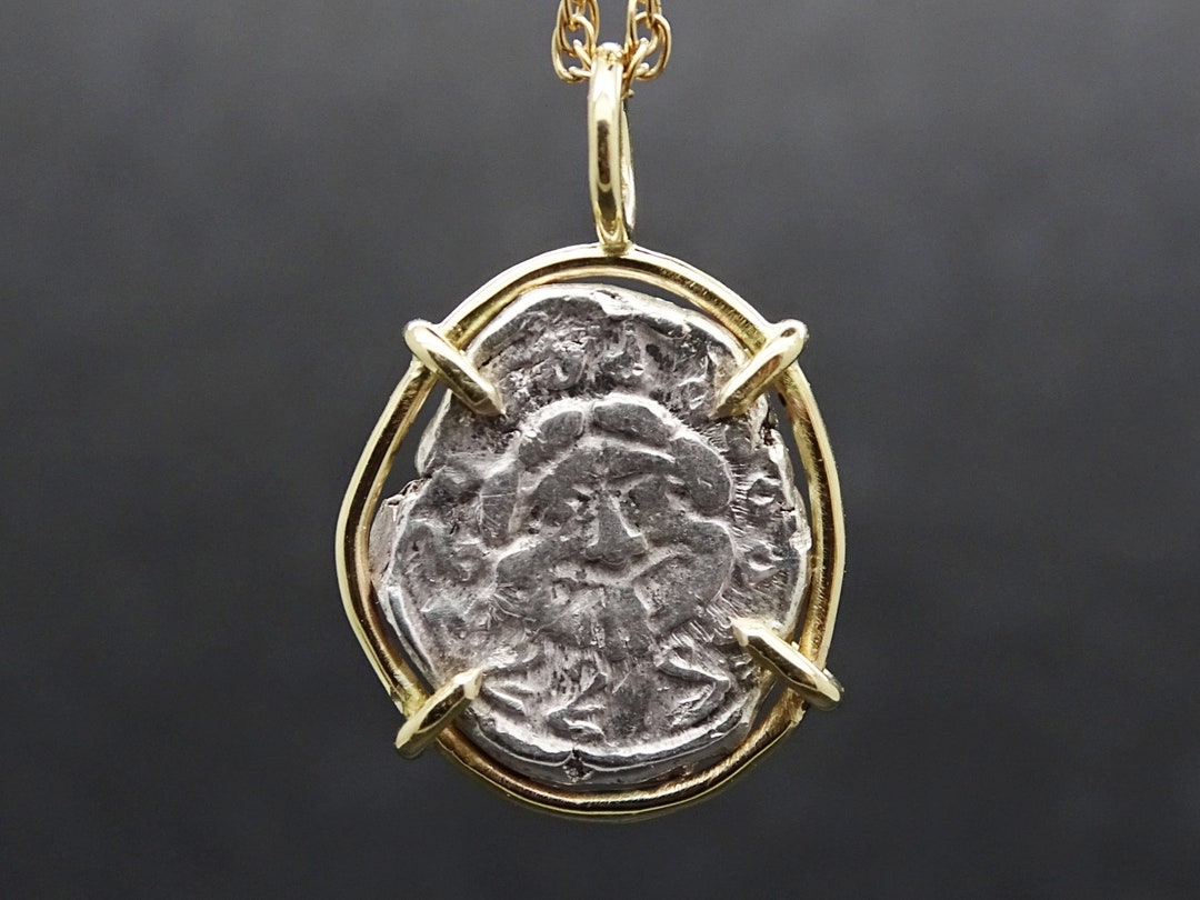 Gorgon Medusa Silver Coin Pendant: 14k Gold Ancient Greek Necklace - Etsy
