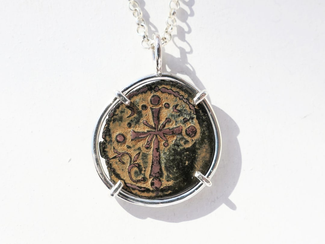 Byzantine Coin Pendant: Sterling Silver Medieval Cross, Bust of Jesus ...