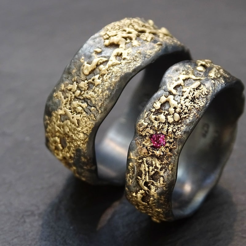 Unique Wedding Ring Set - Etsy