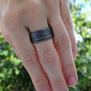 Beach Wedding Ring Silver Wave Silver Ring Black Silver Mens - Etsy