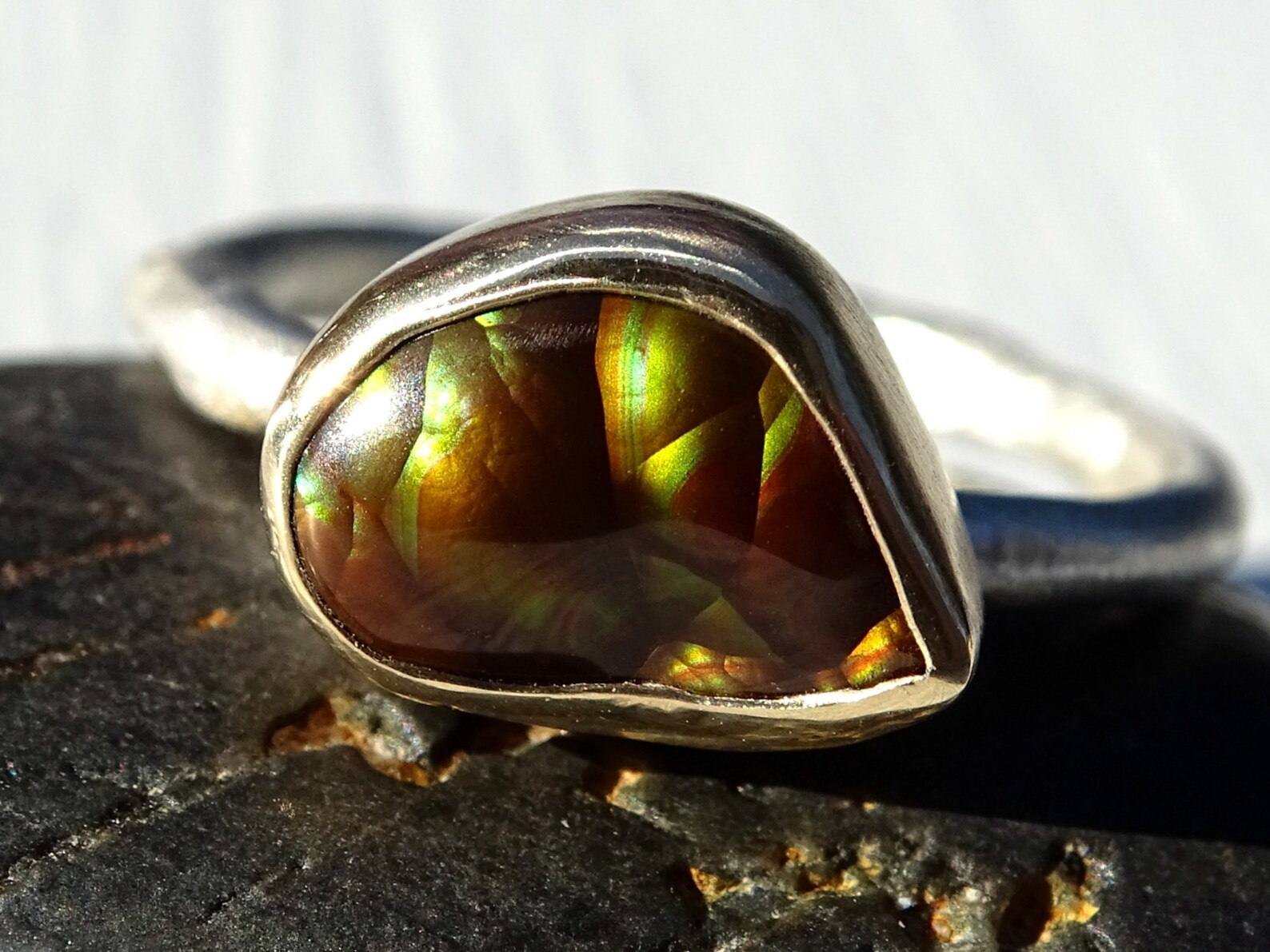 Gold Engagement Ring Fire Agate Molten Fire Agate Ring Gold - Etsy