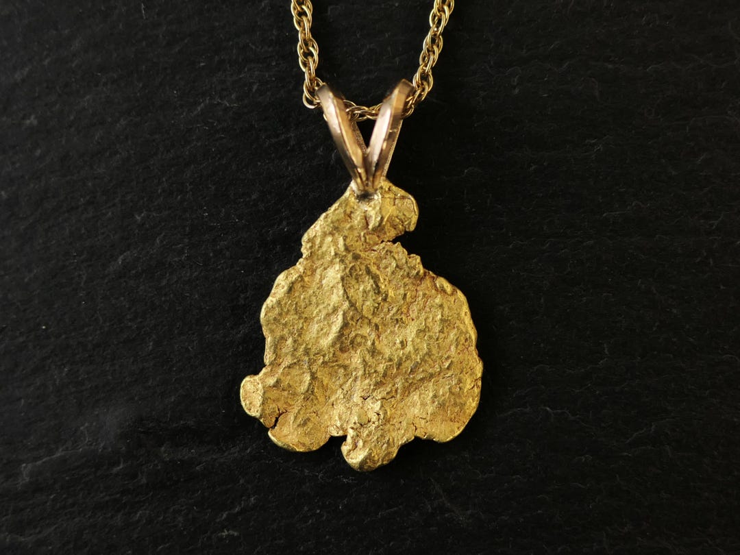 Alaska Gold Nugget Pendant: 20-22k Solid Gold, 14k Bail - Etsy