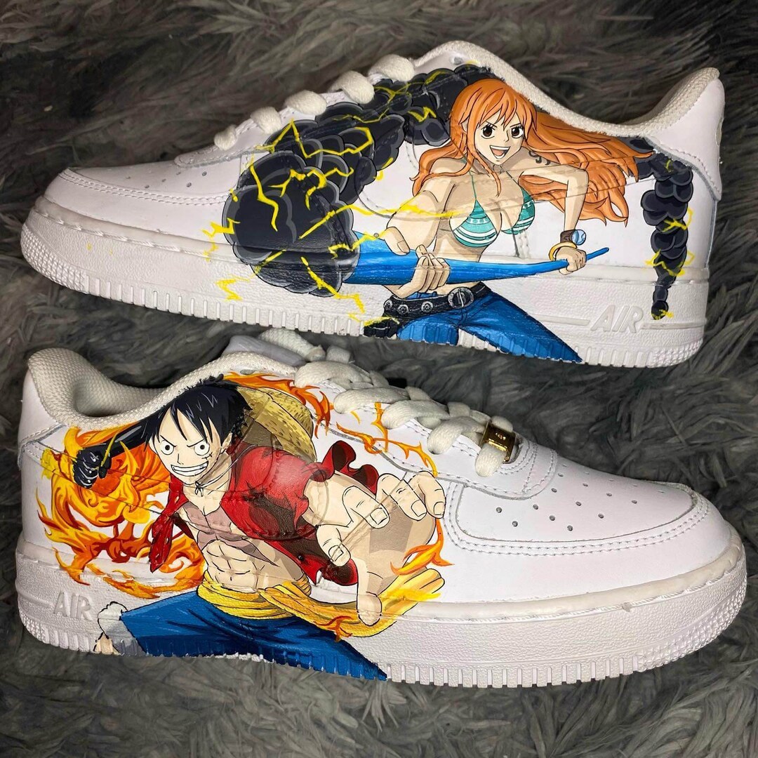 One Piece Nami X Luffy Air Force 1 Custom Custom Air Force 1,limited ...