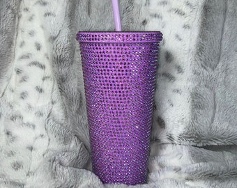 Purple Rhinestone Tumbler | Etsy