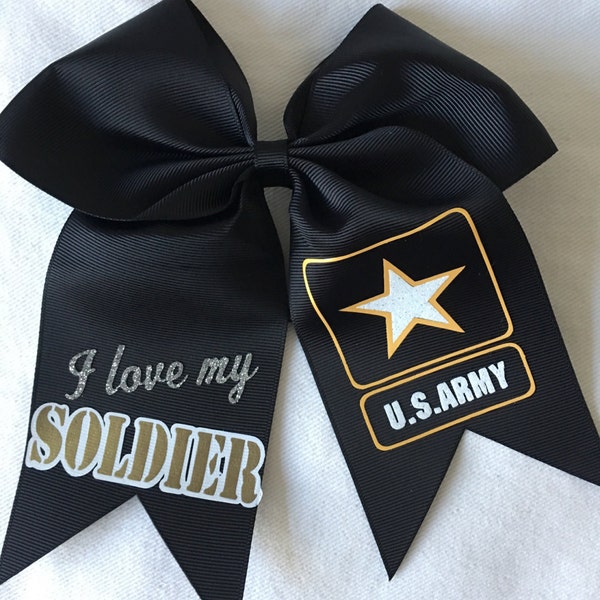 Army Hair Bow - Etsy