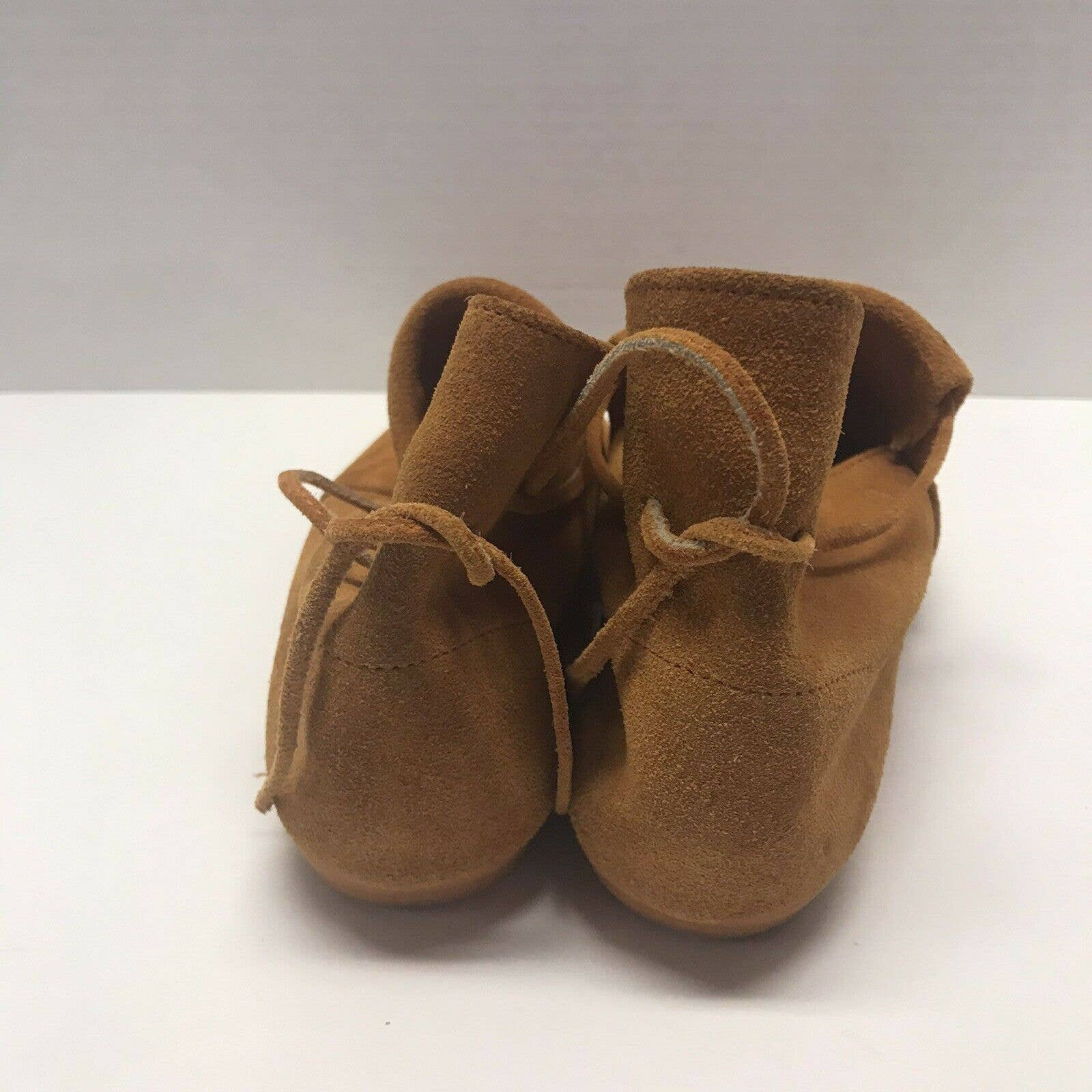 Vintage Buskens Rambler Orange Suede Leather Flat Tie Back Shoes WOMENS ...