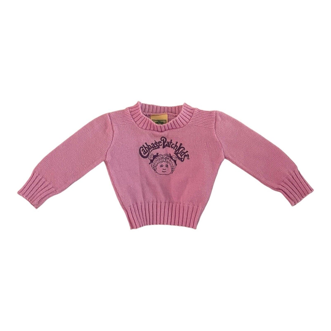 Vintage Cabbage Patch Kids Embroidered Purple Knit Sweater Baby Size 6 ...