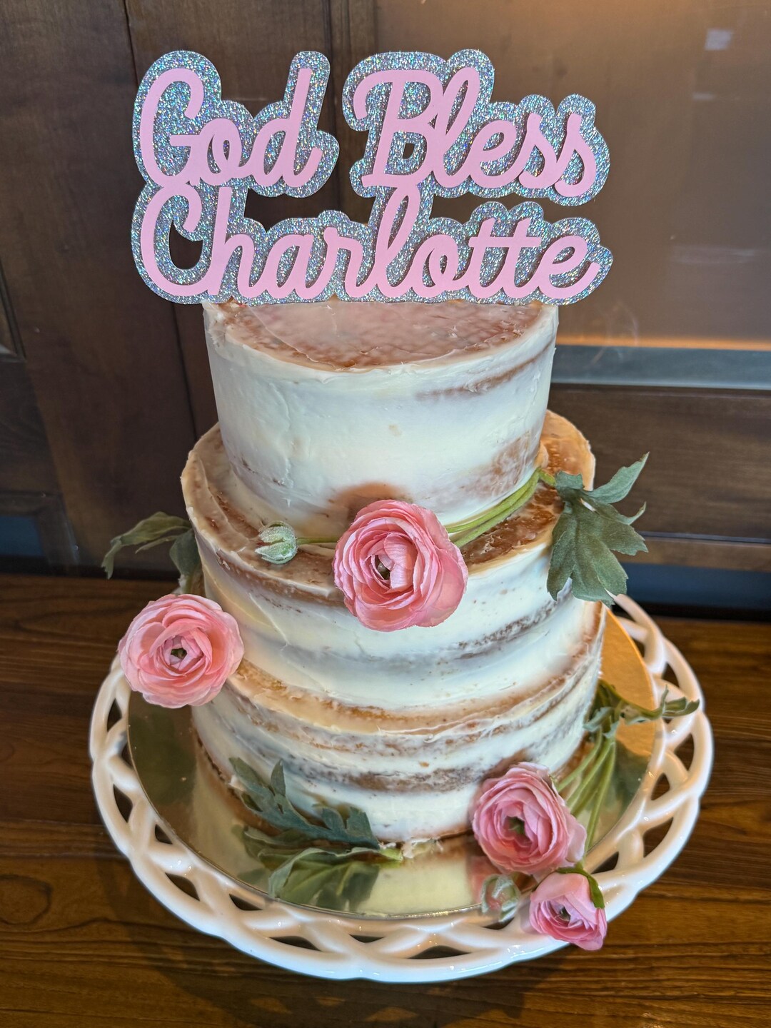 Personalized Glitter Cake Topper, Baptism, Communion, Confirmation - Etsy