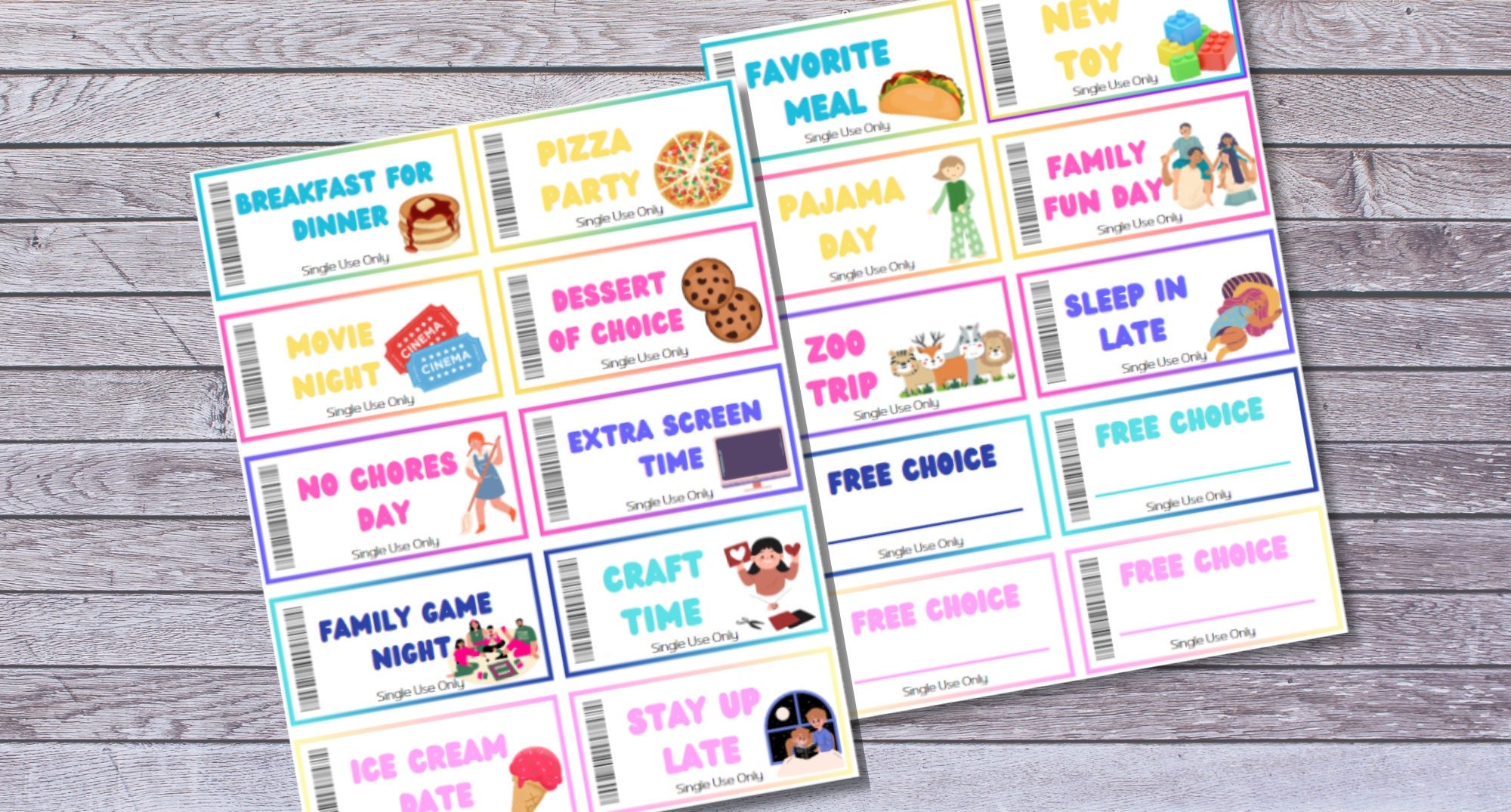 Kids Printable Rewards Coupons, Printable Gift for Kids - Etsy