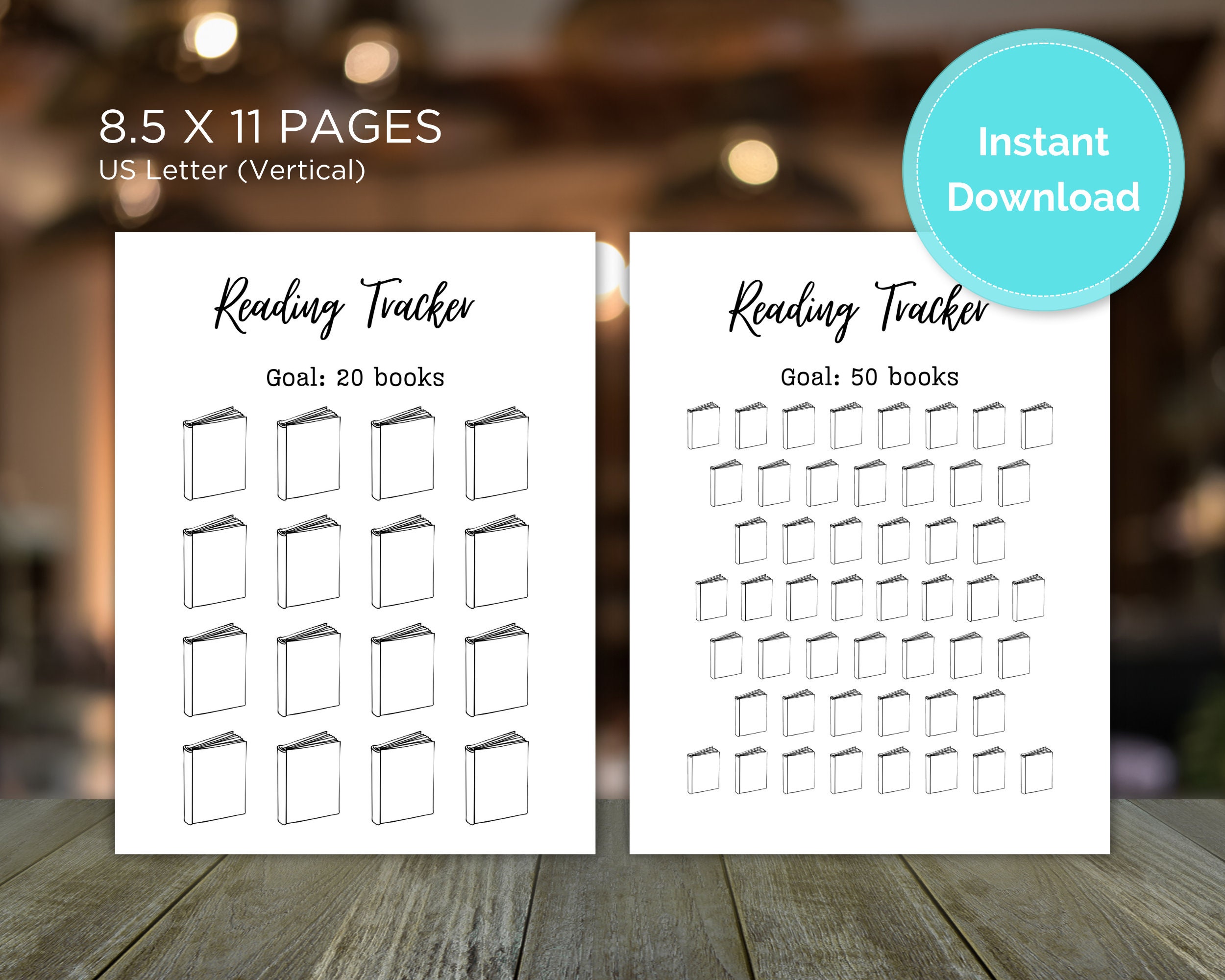Book Reading Tracker Printable, Goal Tracker (digital Download) - Etsy